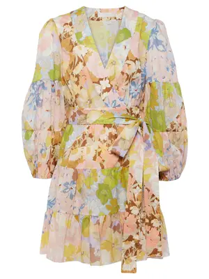 Zimmermann Floral Cotton Wrap Dress - Multicoloured