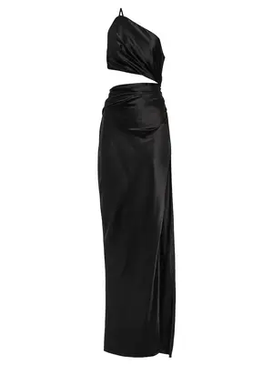 THE SEI One-shoulder Silk Gown - Black