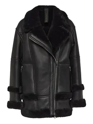 BLANCHA Leather And Shearling Jacket - Black