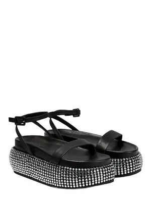 Simkhai Buster Embellished Platform Sandals - Black