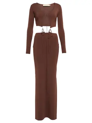 AYA MUSE Lapponi Knit Maxi Dress - Brown