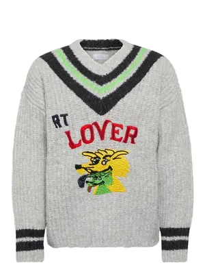 ERL Embroidered Wool-blend Sweater - Multicoloured