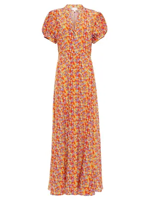 Caroline Constas Bel Floral Silk Crepe Maxi Dress - Multicoloured