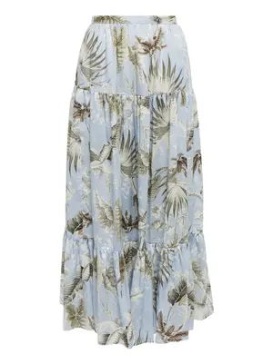 Erdem Olympia Printed Cotton Midi Skirt - Multicoloured