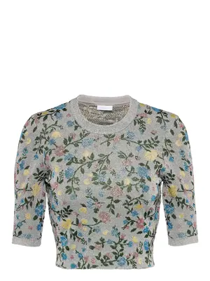 Rabanne Floral Jacquard Sweater - Silver
