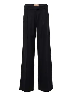 AYA MUSE Conso Wool Wide-leg Pants - Black
