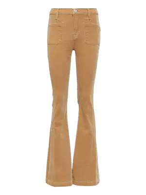 FRAME Le Bardot Corduroy Flared Pants - Beige