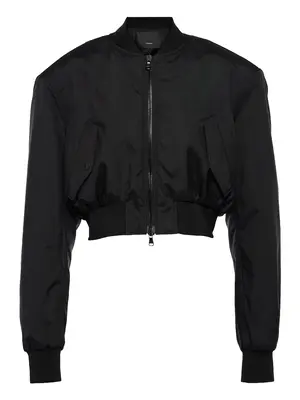 Wardrobe.NYC Cropped Bomber Jacket - Black