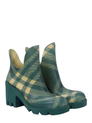 Burberry Check Ankle Boots - Green