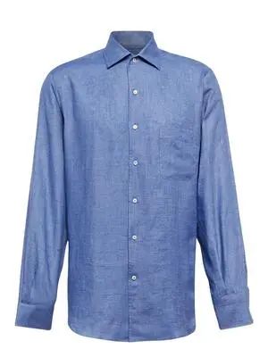 Loro Piana Andre Linen Shirt - Blue