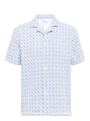 Orlebar Brown Howell Cotton Terry Bowling Shirt - Blue