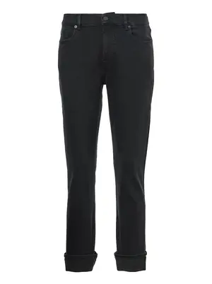 7 For All Mankind Relaxed Skinny Low-rise Jeans - Black