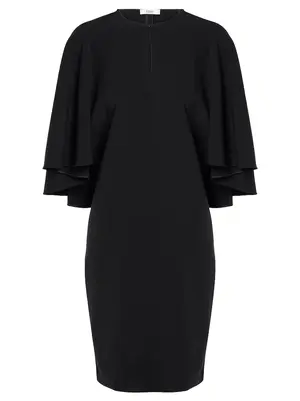 Chloé Caped Crepe Minidress - Black