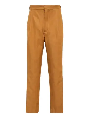 King & Tuckfield Cotton And Linen Trousers - Brown