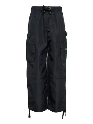 Versace Technical Wide-leg Cargo Pants - Black