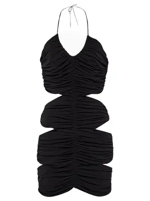 MONOT Halterneck Cutout Minidress - Black