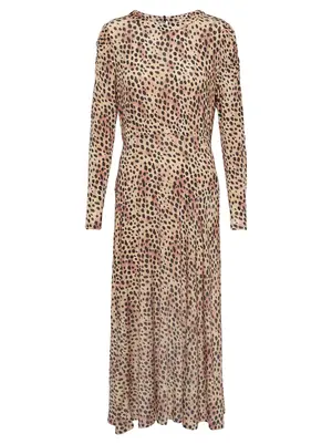 Rixo Cerise Leopard-print Midi Dress - Multicoloured