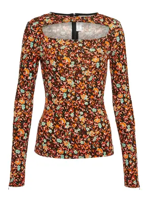Victoria Beckham Floral Cutout Top - Multicoloured