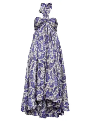 Zimmermann Devi Silk Halterneck Midi Dress - Multicoloured