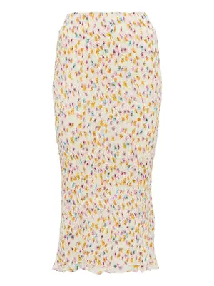 Dorothee Schumacher Floral Plisse Midi Skirt - Multicoloured