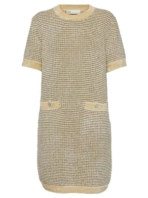 Tory Burch Striped Velvet Mini Dress - Multicoloured
