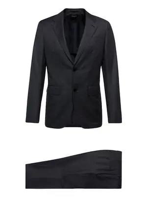 Zegna Single-breasted Virgin Wool Suit - Grey