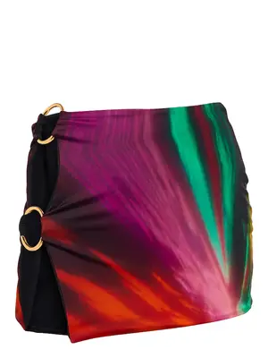 LOUISA BALLOU Double Ring Printed Miniskirt - Multicoloured