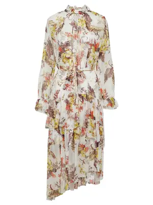 Zimmermann Matchmaker Floral Tiered Midi Dress - Multicoloured