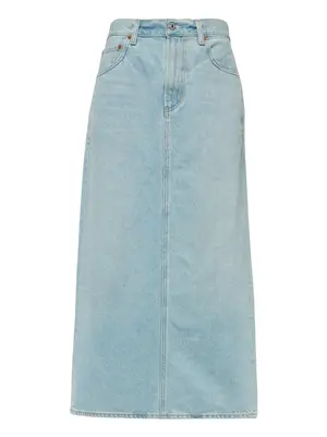 Citizens Of Humanity Verona Mid-rise Denim Midi Skirt - Blue