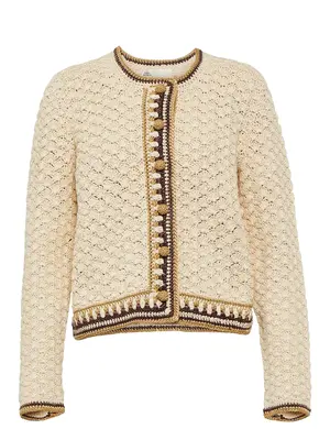 Tory Burch Cotton-blend Cardigan - White