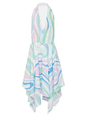 Emilio Pucci Marmo Printed Halterneck Mini Dress - Multicoloured