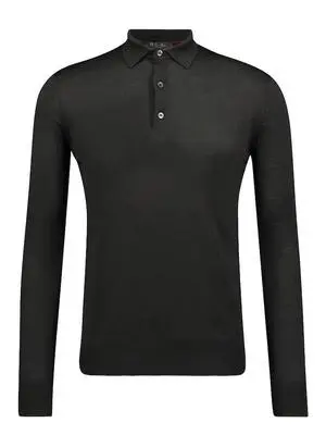 Loro Piana Ml Long-sleeved Wool Polo Shirt - Brown