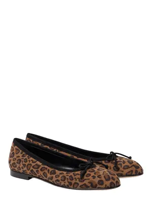 Manolo Blahnik Manolo Blahnik Veralli Leopard-Print Ballet Flats Multicoloured