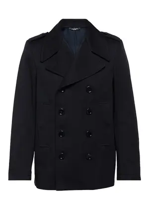 Dolce & Gabbana Cotton Pea Coat - Blue
