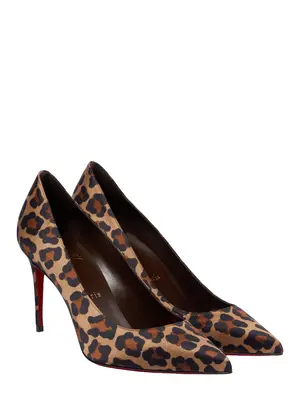 CHRISTIAN LOUBOUTIN Kate 85 Leopard-print Pumps - Multicoloured