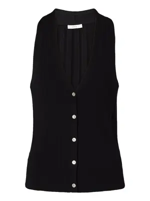Vince Cotton-blend Tank Top - Black