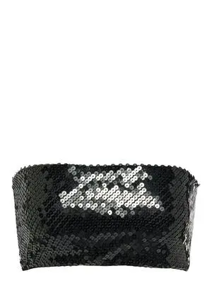 Rick Owens Sequined Bandeau Top - Black