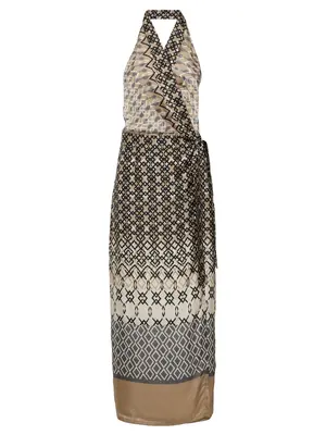 Brunello Cucinelli Printed Halterneck Maxi Dress - Multicoloured