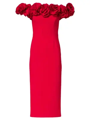 Rebecca Vallance Odetta Floral-applique Bustier Dress - Red
