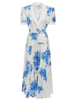 RODARTE Floral-print Silk Midi Dress - Multicoloured