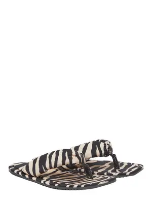 Attico Indie Zebra-print Thong Sandals - Multicoloured
