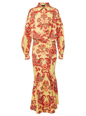 Etro Printed Cotton And Silk Maxi Dress - Multicoloured