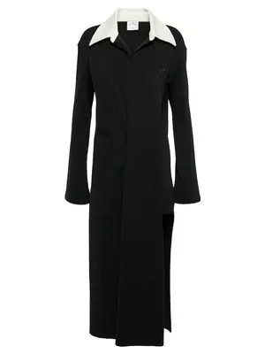 COURREGES Twist Cotton-blend Pique Polo Shirt Dress - Black