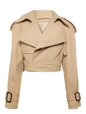 Wardrobe.NYC Cropped Cotton Jacket - Neutrals