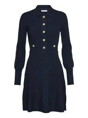 Veronica Beard Lauper Puff-sleeve Sweater Dress - Blue