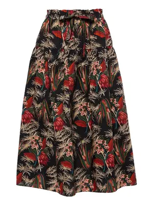 Ulla Johnson Fernanda Cotton Poplin Midi Skirt - Multicoloured
