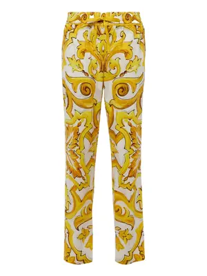 Dolce & Gabbana Majolica Printed Straight Pants - Multicoloured