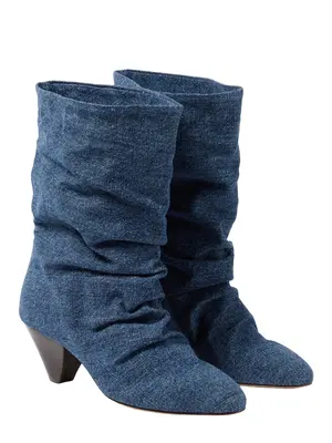 Isabel Marant Reachi Denim Ankle Boots - Blue