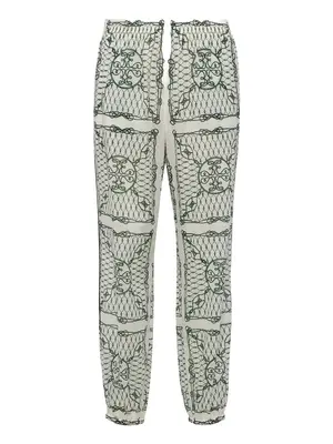 Tory Burch Printed High-rise Tapered Pants - Multicoloured