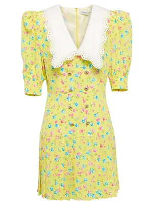 Alessandra Rich Floral Silk Minidress - Multicoloured